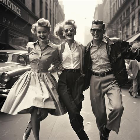 Premium Photo People Fashion Clothing 1950 In The Style Of Iconic Rock And Roll Imagery Times