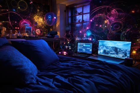 Premium Photo A Bedroom Showcasing Mysterious Internet Interference