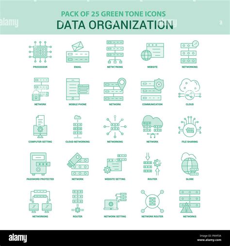 25 Green Data Organization Icon set Stock Vector Image & Art - Alamy
