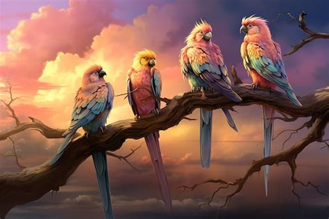 Premium AI Image Colorful Vector Illustration Of An Array Of Exotic Ai Generated