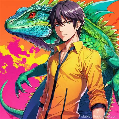 Hot Lizard Person Image Stable Diffusion Online