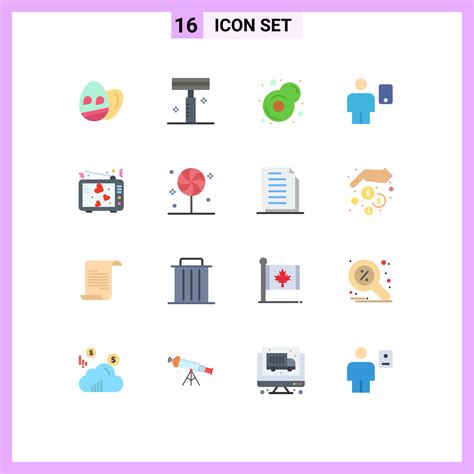 16 Universal Flat Colors Set For Web And Mobile Applications Passion Love Egg Mobile Device