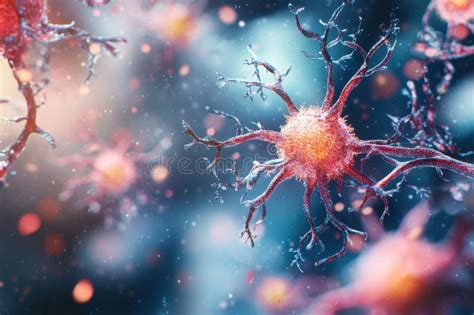 Colorful Depiction Of Neurons Communicating In A Vibrant Neural Network At Microscopic Level