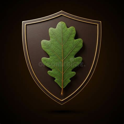 A Heraldic Shield With A Dark Brown Background Features A Prominent