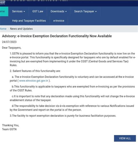 Aditya Minal Agarwal On Linkedin E Invoice Exemption Declaration Facility For Those Who Are
