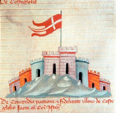 Widok Zamku Castiglione W Toskanii Miniatura Z „”codex Astensis”” Lub