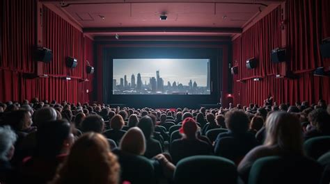 Premium Ai Image The Cinema Hall Is Full Of Spectators A Film Is