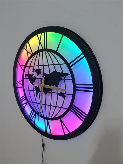 Metal Led Wall Clock Argb Ws2812b With Bluetooth Controller Etsy