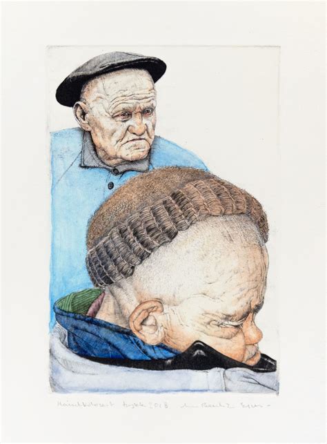 Arne Bendik Sjur To Eldre Menn Norske Grafikere