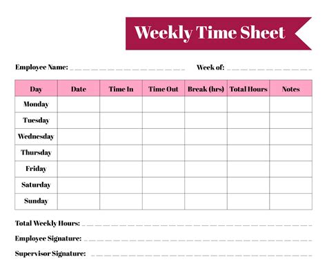 Blank Timesheets 10 Free Pdf Printables Printablee