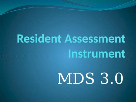 PPTX MDS Layout Of RAI Manual Chapter RAI Chapter Assessments Chapter Item By