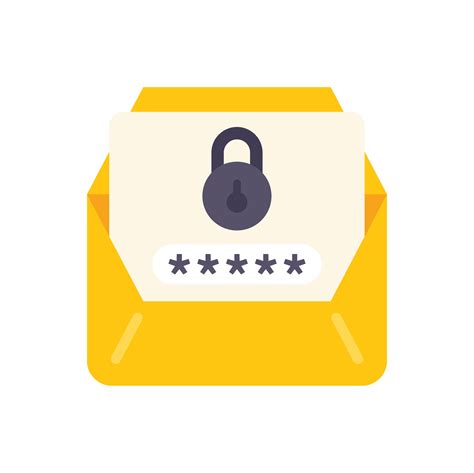 yellow email envelope containing password protected document with lock