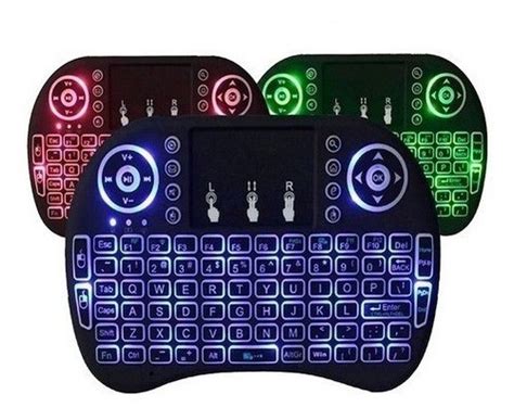 Wireless Mini Keyboard Remote Control Touchpad Mouse Combo Controller With Rgb Backlit For Smart