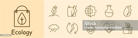생태 세트 아이콘입니다 패키지 새싹 단풍 플라스틱 재활용 자연과 인간의 공생 지구 플라스크 몰리 비 순환 변환 방패 행성 보호
