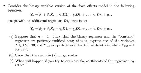 solved 2 consider the binary variable version of the fixed