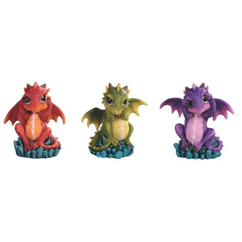 Fc Design 3 Pc Set 4h Wise Cute Dragon Figurine Statue Sculpture