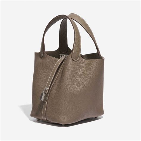 Hermès Picotin 18 Taurillon Clemence Etoupe SaclÀb