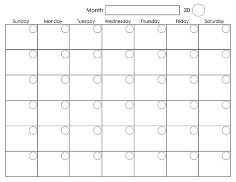 Blank Weekly Printable Calendar