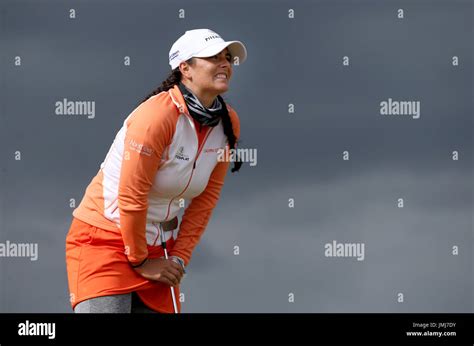 Scotlands Kelsey Macdonald Hits Her Second Shot Out The Rough On The Tenth Hole During Day One