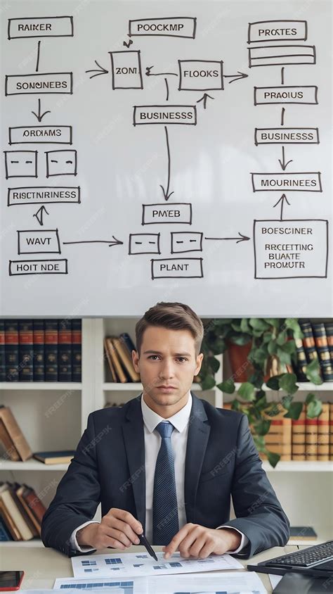 Business Process Management Concept With Manager Creating Flowchart Premium Ai Generated Image