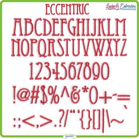 Eccentric Std Embroidery Font Numbers Embroidery Fonts By Lindee G