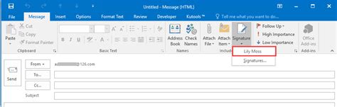 Create Custom Email Signature Outlook Acajames