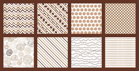 Premium Vector Coffee Background Seamless Pattern Set Hand Drawn