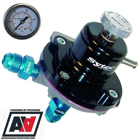 Sytec Motorsport Black Sar Adjustable Fuel Pressure Regulator And Gauge