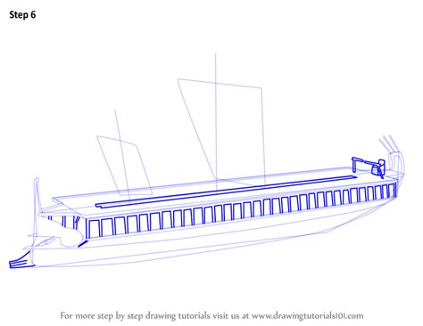 How To Draw Greek Trireme Ship Battleships Step By Step