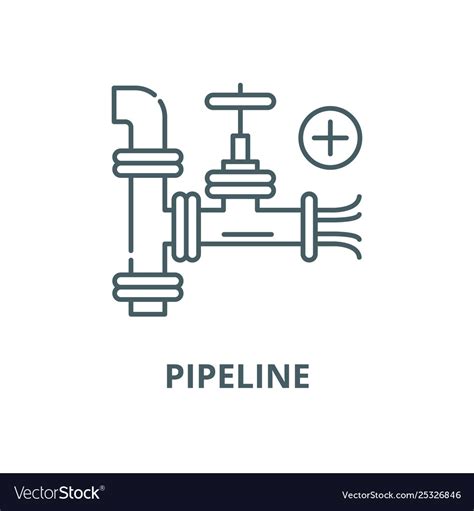 Pipeline Line Icon Linear Concept Outline Vector Image