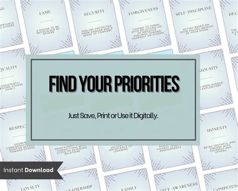 Personal Values Card Deck Etsy