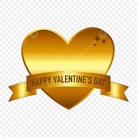 Happy Valentine S Day Gold Label Love Label Background Png And