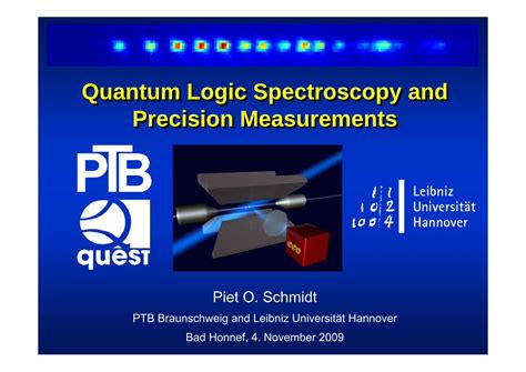 Pdf Quantum Logic Spectroscopy And Precision Measurements · Quantum