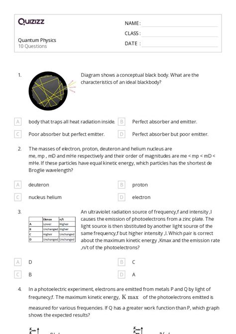 50 Quantum Physics Worksheets On Quizizz Free And Printable