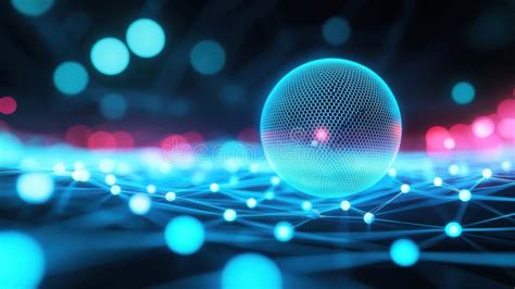 3d Sphere Resting On An Expansive Network Representing Global