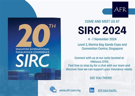 We Are Excited To Share That Afr Will Be At The 20th Singapore