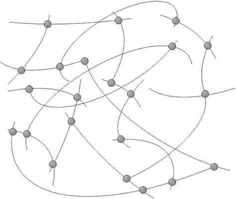 Polymer Chain Network Balls Represent Cross Links Lines Represent