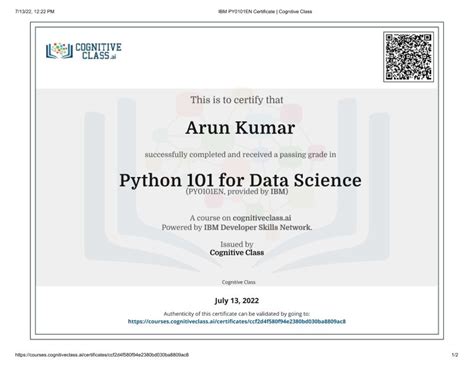 Arun Kumar On Linkedin Thank You Cognitiveclassai For Certification Ibm Developer Skills