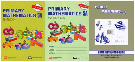 Singapore Math Primary Mathematics Level 5a Books Set 3 Books Tex Vasona Books