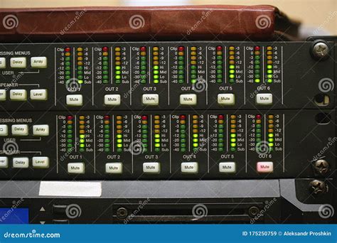 The Volume Indicator On Amplifier Panel Stock Image Image Of Peak