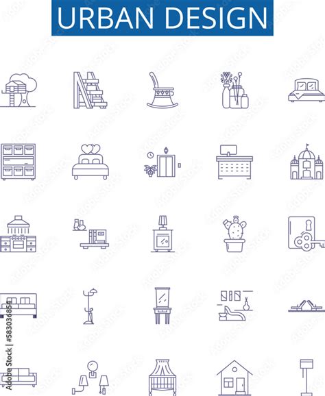Urban Design Line Icons Signs Set Design Collection Of Urban Design Architecture Placemaking