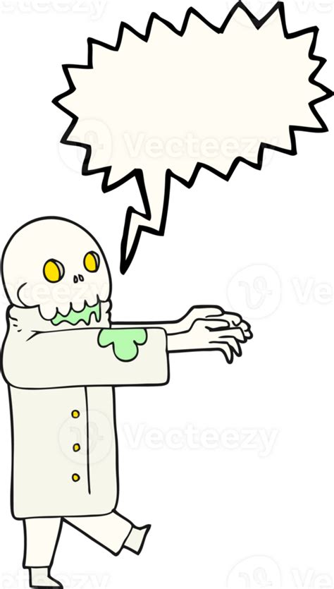 Hand Drawn Speech Bubble Cartoon Zombie 45093891 Png