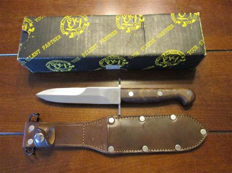 Vintage Ek Commando Bowie Knife With Leather Sheath And Box 1973149688