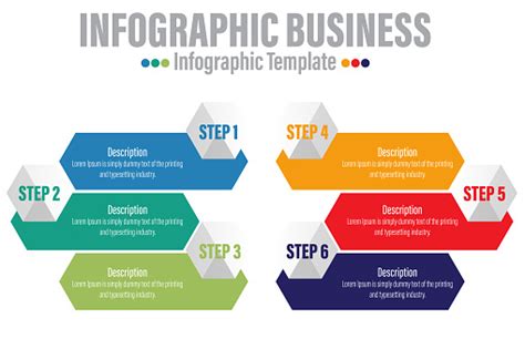Coloré 6 Étapes 6 Options De Conception Dorganigramme Infographique Concept Dinfographie