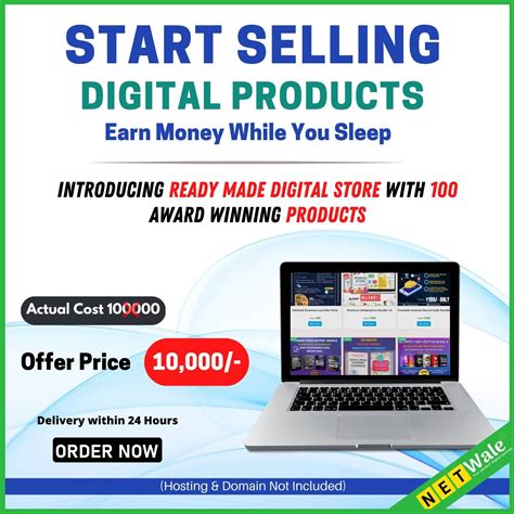 ready made digital store with 100 products