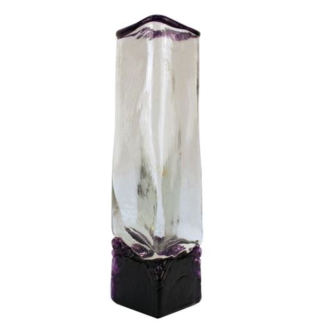 Triangular Glass Vase With Purple Fade
