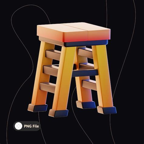 Premium Psd Ladder Construction Business Illustration 3d