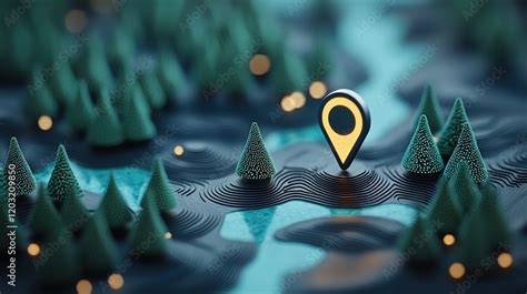 Digital Map Icons 3d Digital Map Pin With A Pulsing Animation Highlighting A Specific Location