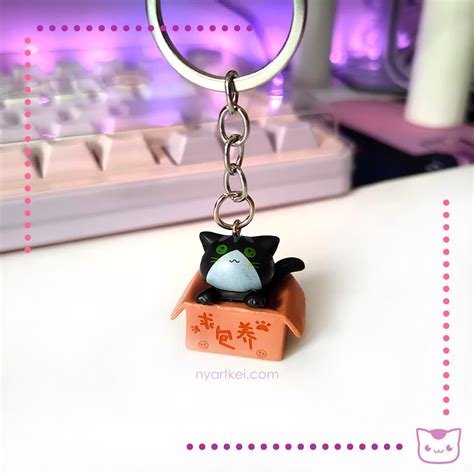 Llavero Gatito Caja Negro Nyart Kei