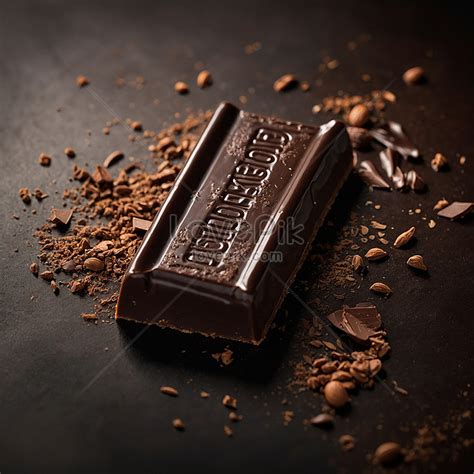 Dark Chocolate Bar A Black Background Generative Ai Foto Descarga
